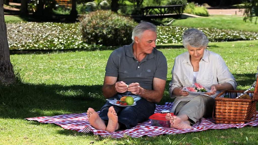Romantisches Picknick zu zweit am Fluss für alt gediente Ehepaare - Wie-funktioniert.com